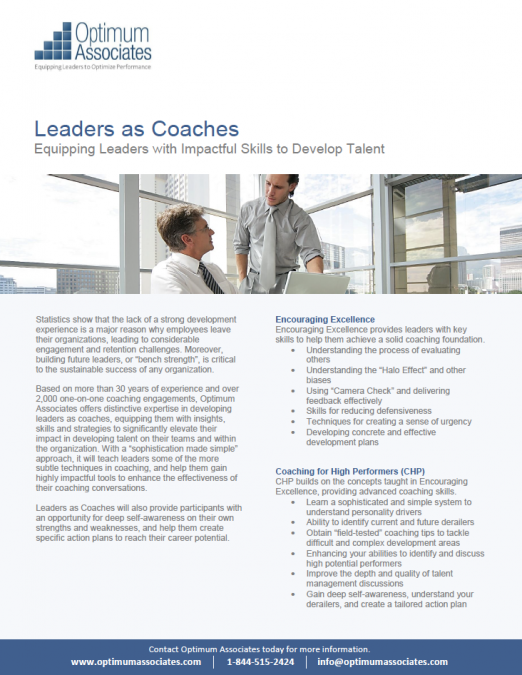 Leaders As Coaches - Optimum Associates